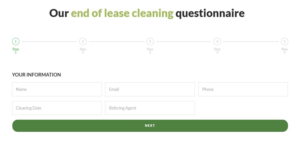 End of Lease Cleaning Questionnaire - SMP Cleaning Services